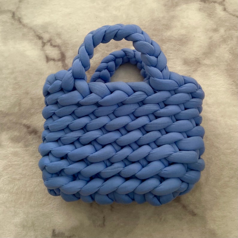 The Essentials Handbag Hand Crochet Purse Powder Blue - Etsy