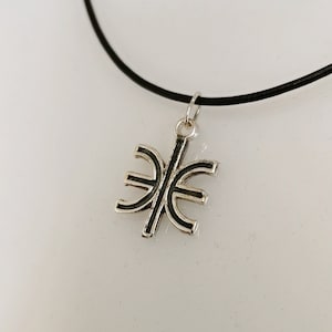 Necklace With the Delphic Epsilon, in Platinum-plated Brass, for Men ...