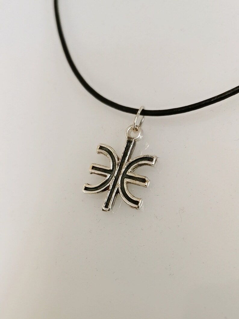 Necklace With the Delphic Epsilon, in Platinum-plated Brass, for Men ...
