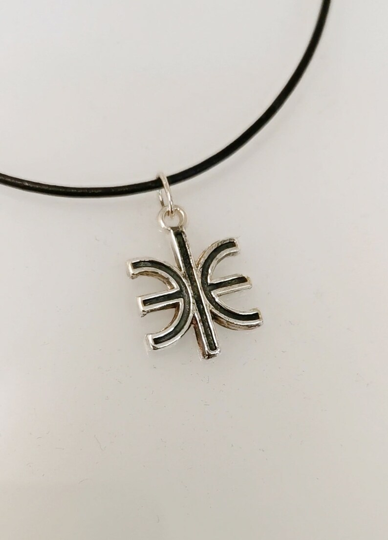 Necklace With the Delphic Epsilon, in Platinum-plated Brass, for Men ...