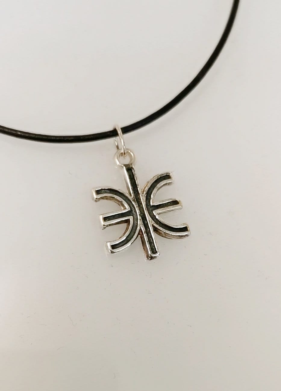 Necklace With the Delphic Epsilon, in Platinum-plated Brass, for Men ...