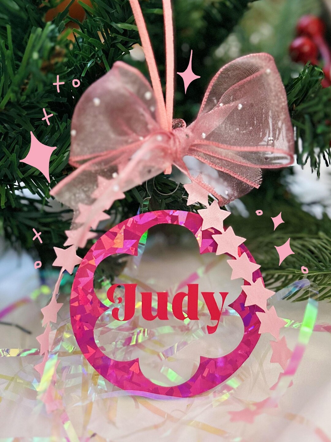 Personalized Christmas Ornament: Sparkly Xmas Decoration, Stocking ...