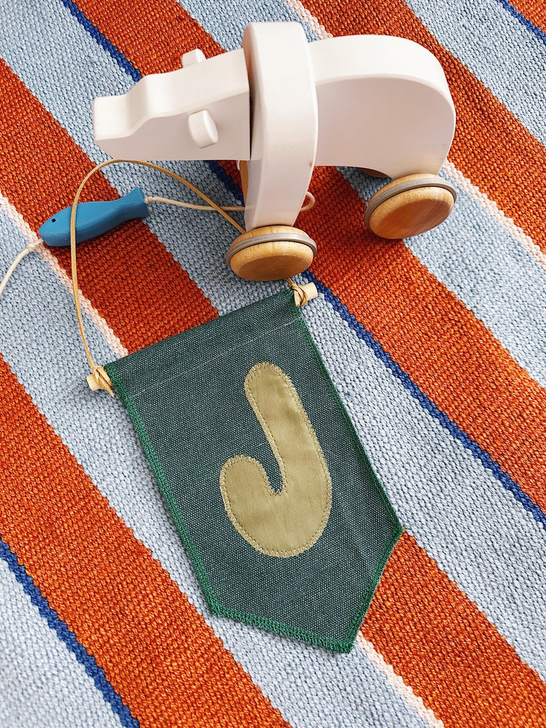 Personalized Canvas Initial Banner: Nursery Decor, Green Sage Pennant ...