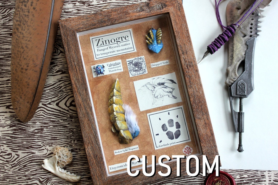 CUSTOM Shadowbox Monster Hunter Specimen Collection 4x 6, Framed, Hand ...