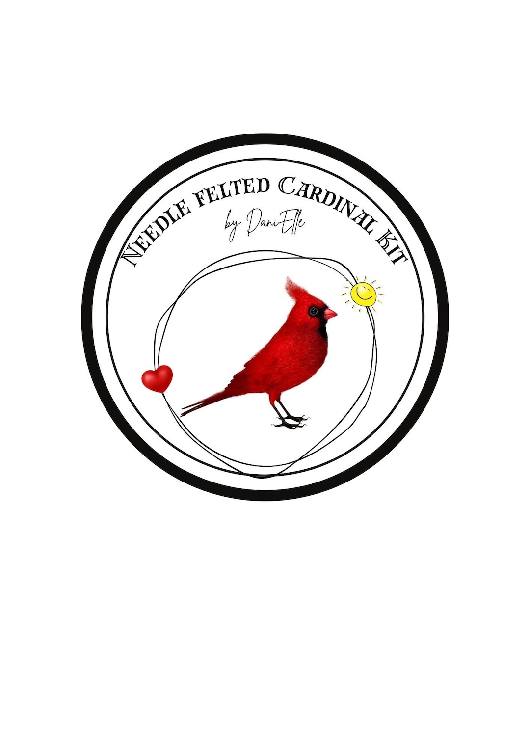 Needle Felted Cardinal Kit: Realistic Wool Bird With Polymer Clay Beak ...