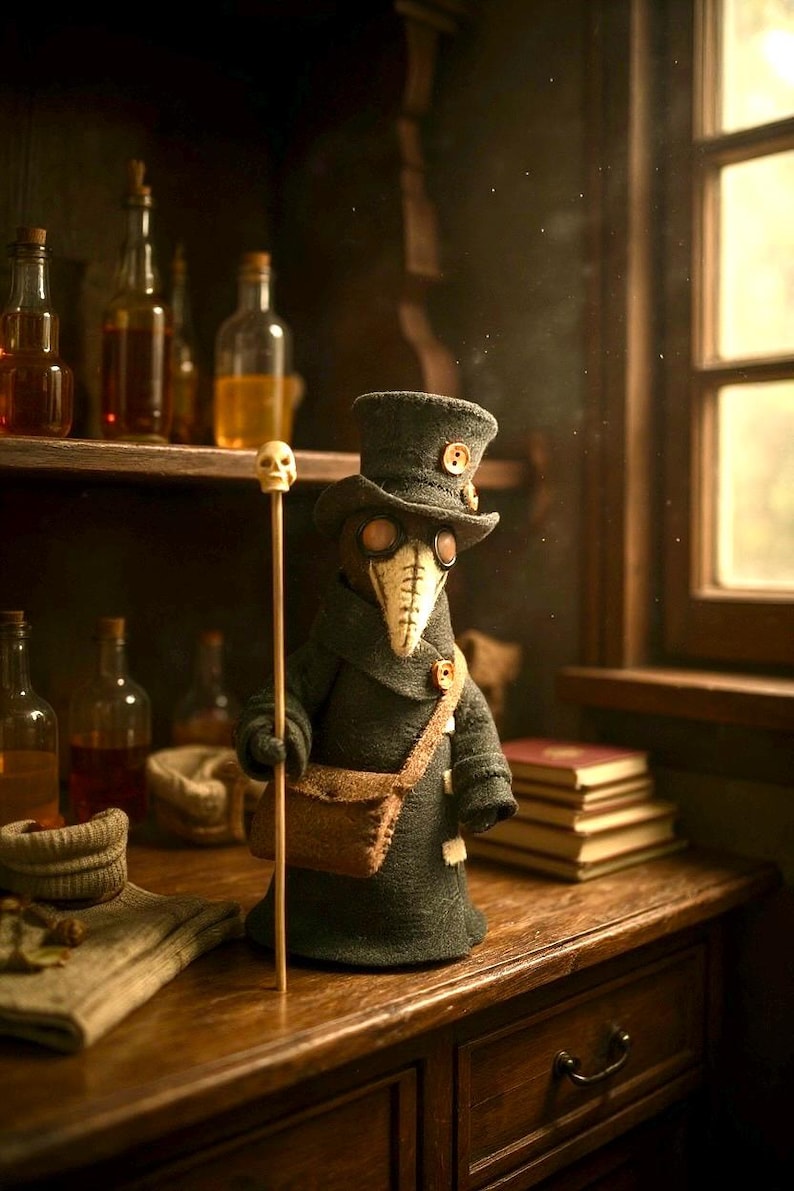 KIT Needle Felted PLAGUE DOCTOR ,kit for Needle Felting Complete With ...