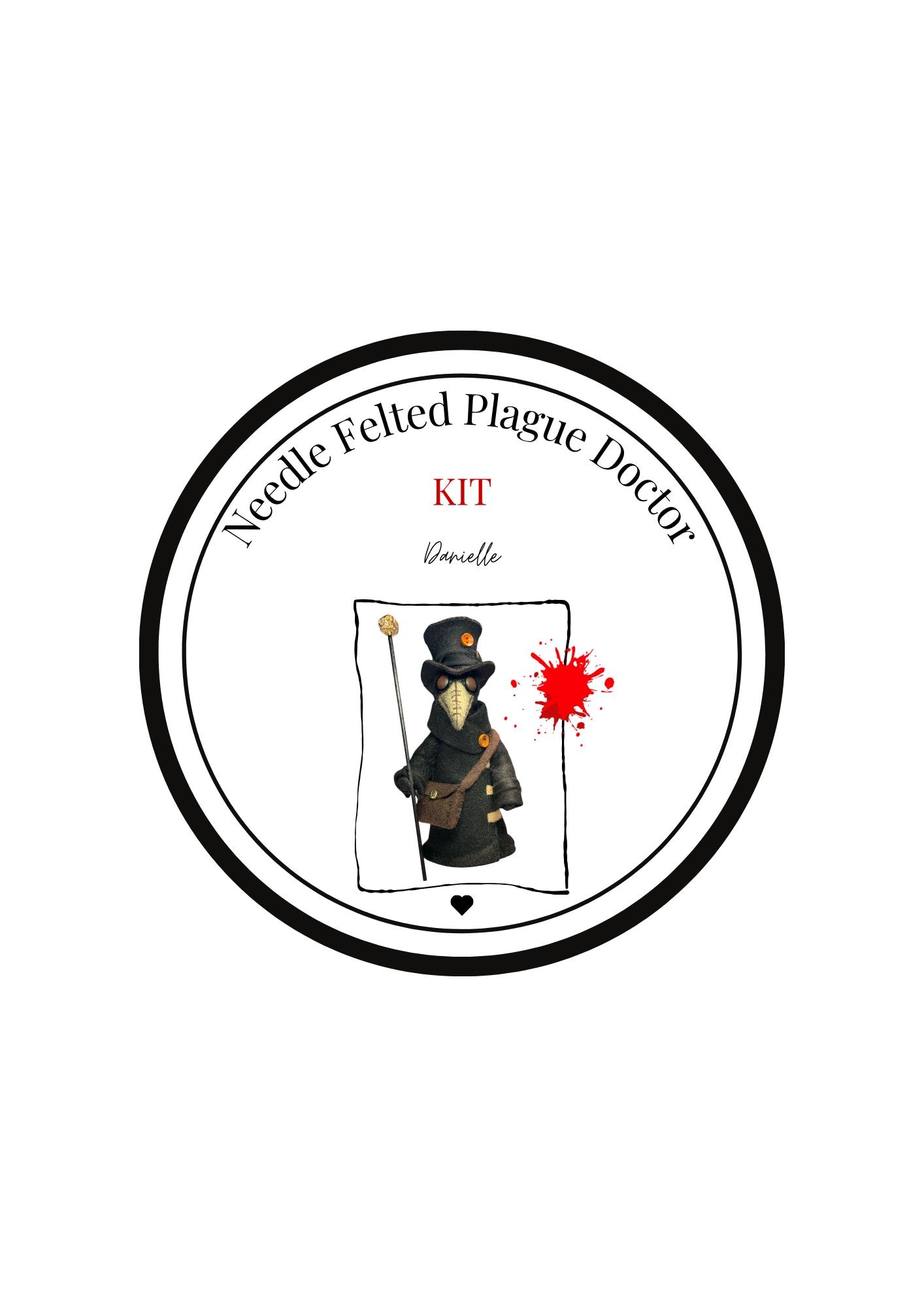 KIT Needle Felted PLAGUE DOCTOR ,kit for Needle Felting Complete With ...