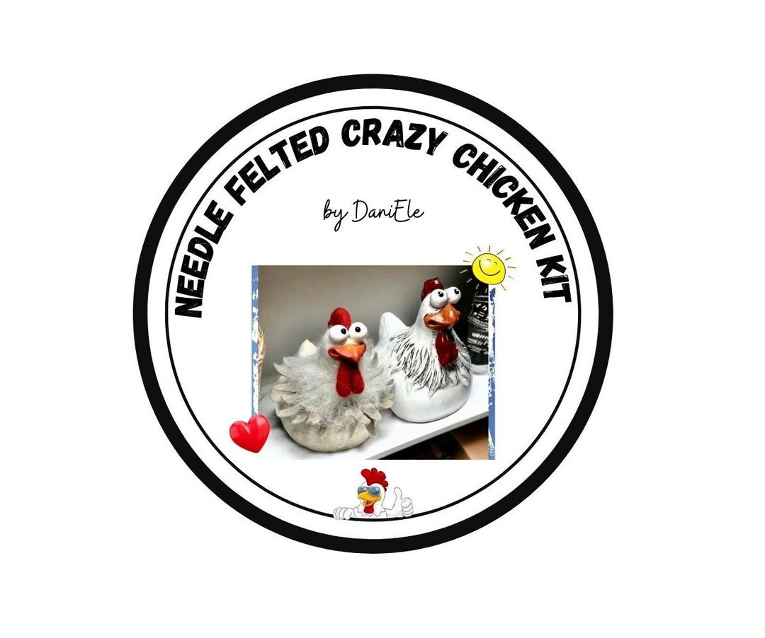 CRAZY CHICKEN Kit -needle Felting Kit - Etsy