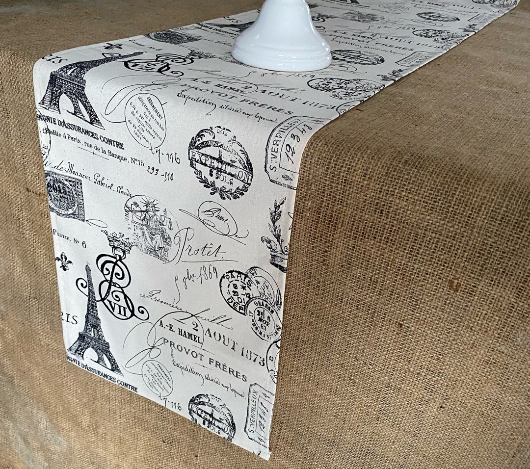 French Table Runner Paris Home Decor Linen Table Runner Table ...