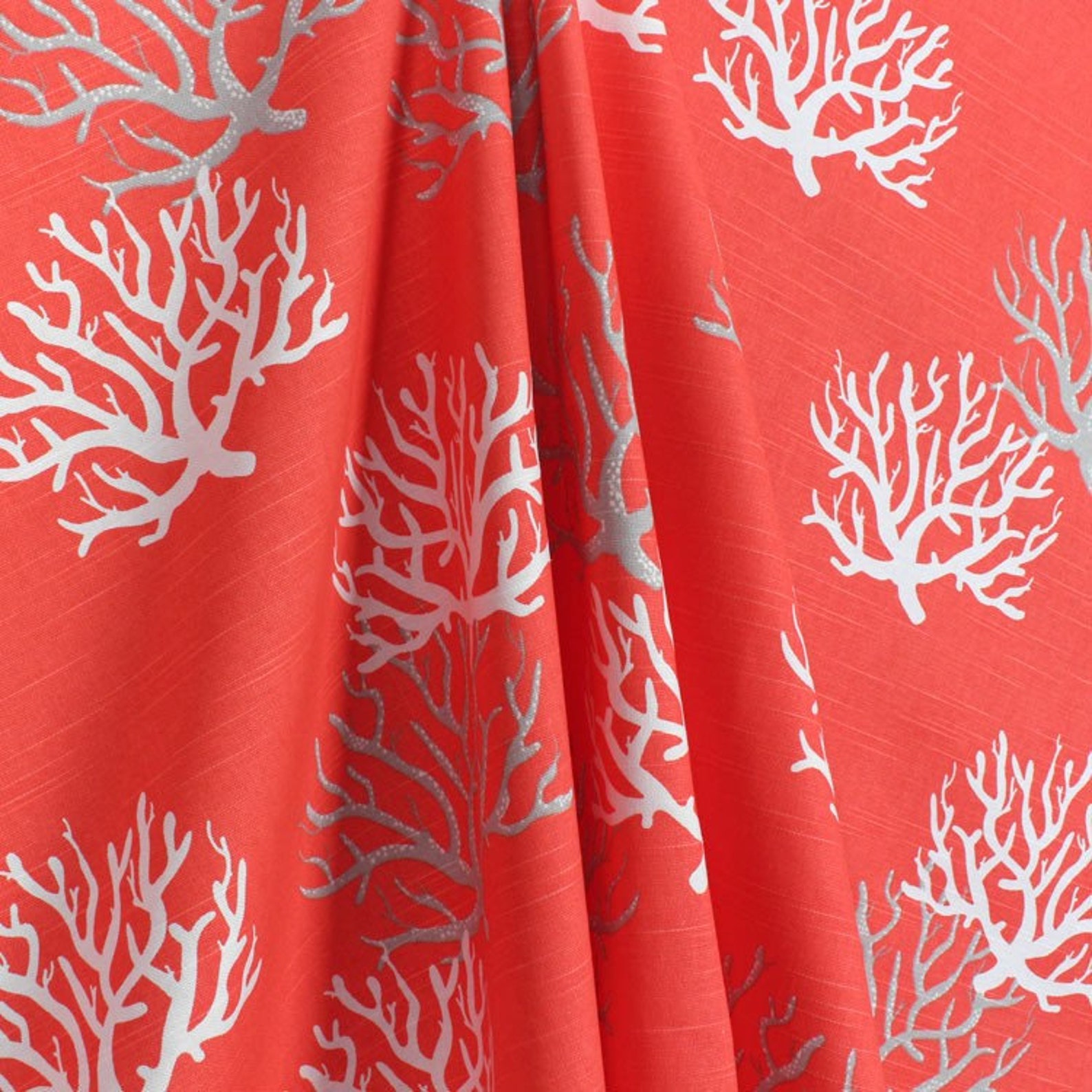Coral Curtain Panels Coastal Living Home Decor Window Treatments Salmon ...