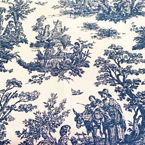 Dark Blue Toile Table Square Overlay Tablecloth Navy Blue French ...