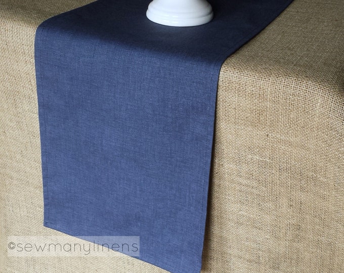 Navy Indigo Blue Table Runner Solid Blue Runner Table Centerpiece ...