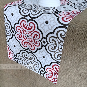 Red Table Runner Stripe Quatrefoil Polka Dot Plaid Rustic Home Decor ...