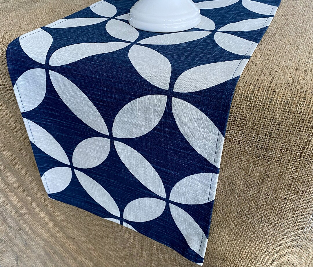 Indigo Navy Blue Table Runner Modern Farmhouse Home Decor Blue ...