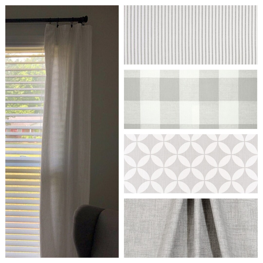 Gray Curtains Rustic Farmhouse Curtain Panels Valance Window Shade ...
