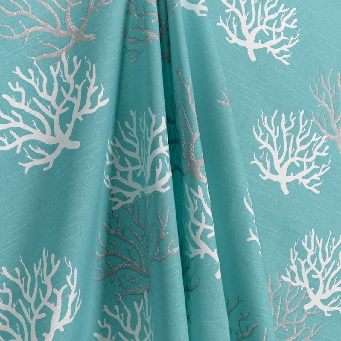 Aqua Blue Tablecloth Table Cover Nautical Linens Overlay Coral Reef Sea ...