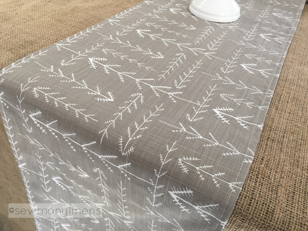 Ecru Tan Table Runner Modern Farmhouse Home Decor Table Centerpiece ...