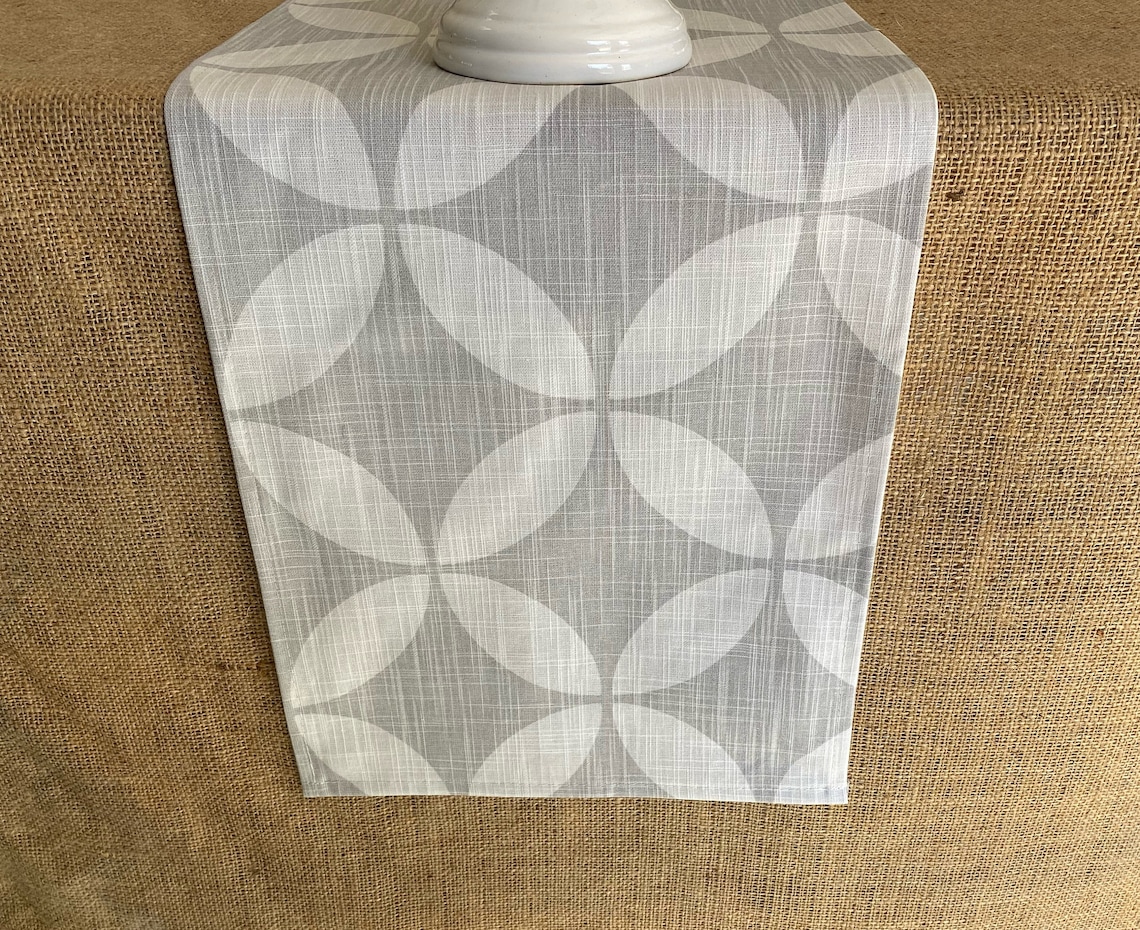 Gray Table Runner Modern Farmhouse Home Decor Table | Etsy