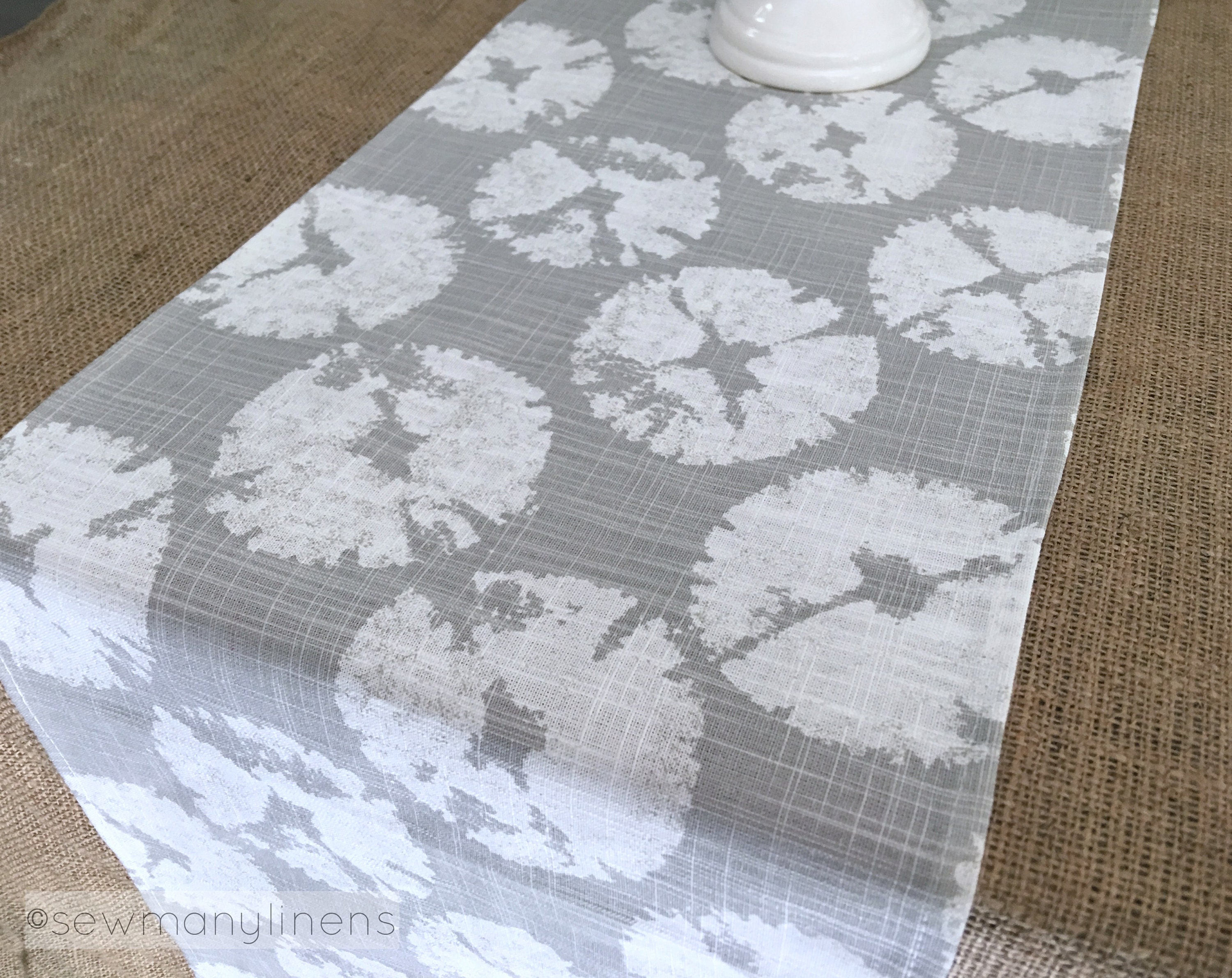 Gray Table Runner Nautical Coastal Living Decor Beach House - Etsy