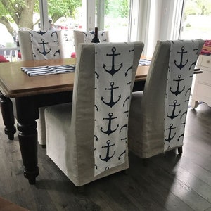 Navy Blue Table Runner Nautical Home Decor Coastal Living Anchor Decor ...