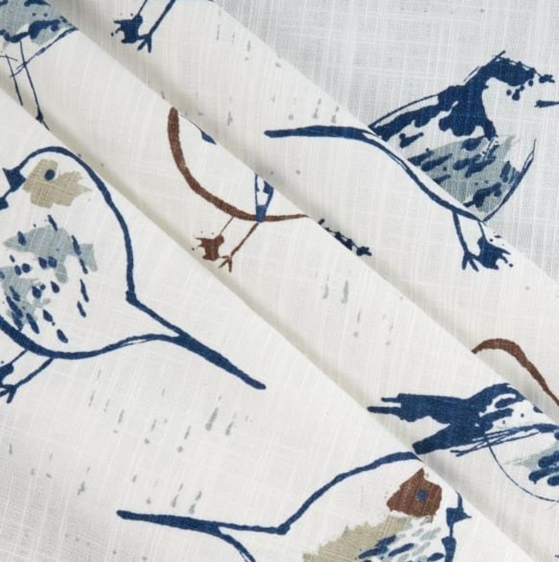 Blue Bird Curtains Bird Print Curtain Panels Window Treatments - Etsy