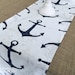 Navy Blue Table Runner Nautical Home Decor Coastal Living Anchor Decor ...