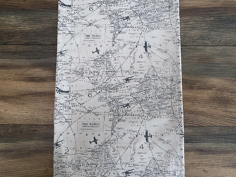 Vintage Airplane Table Runner Table Centerpiece Retro Home Decor Air ...