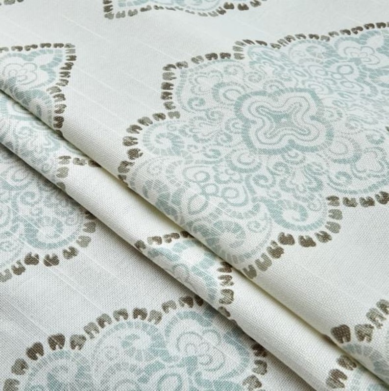 Aqua Seafoam Table Overlay Scroll Medallion Table Square Vintage ...