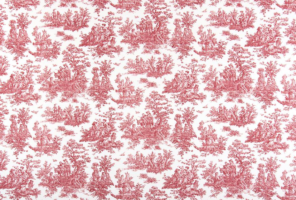 Red Toile Table Square Overlay Toile De Jouy Tablecloth Classic French ...