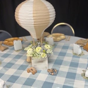 Light Blue Plaid Table Square Overlay Tablecloth Buffalo Check Topper ...