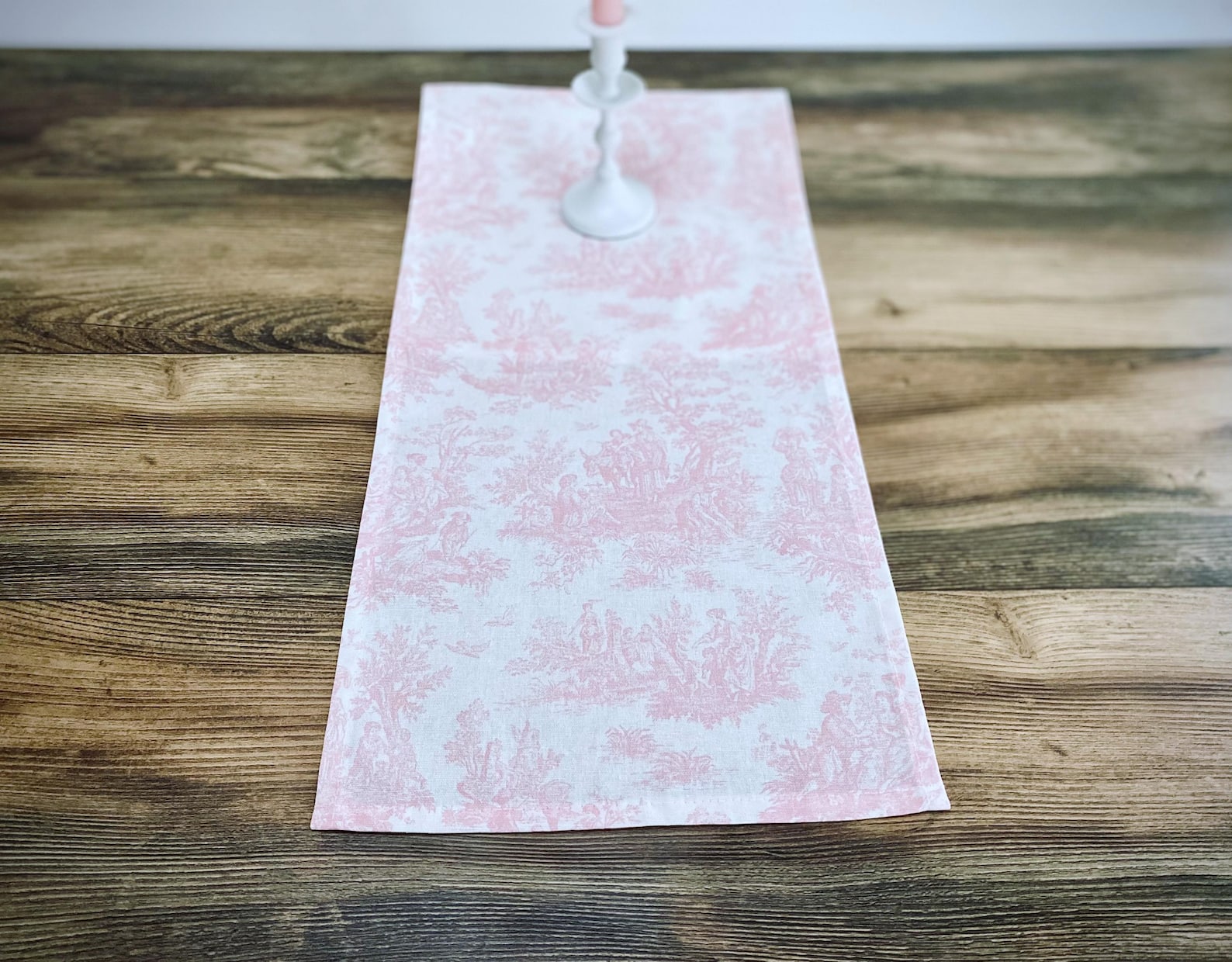 Light Pink Toile Table Runner Table Centerpiece Traditional Table ...