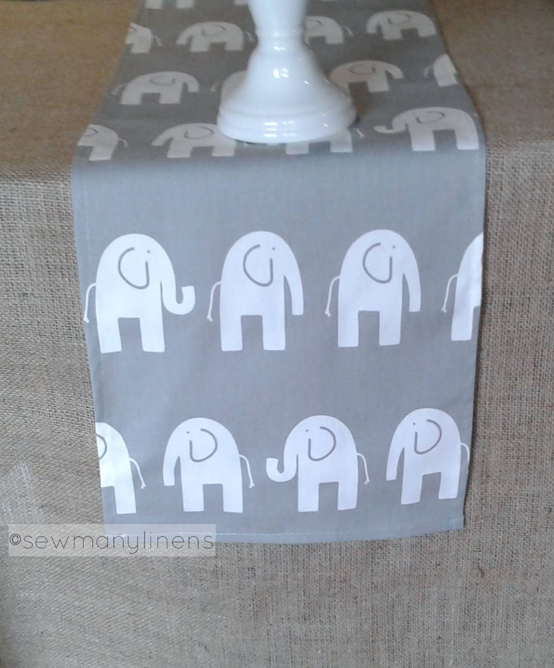Gray Elephant Table Runner Nursery Decor Baby Shower Decor Zoo | Etsy