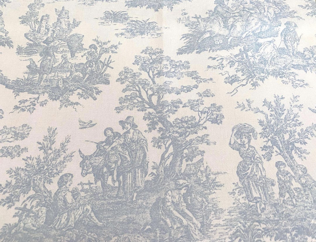 Light Blue Toile Tablecloth Baby Wedding Shower Table Linens French ...