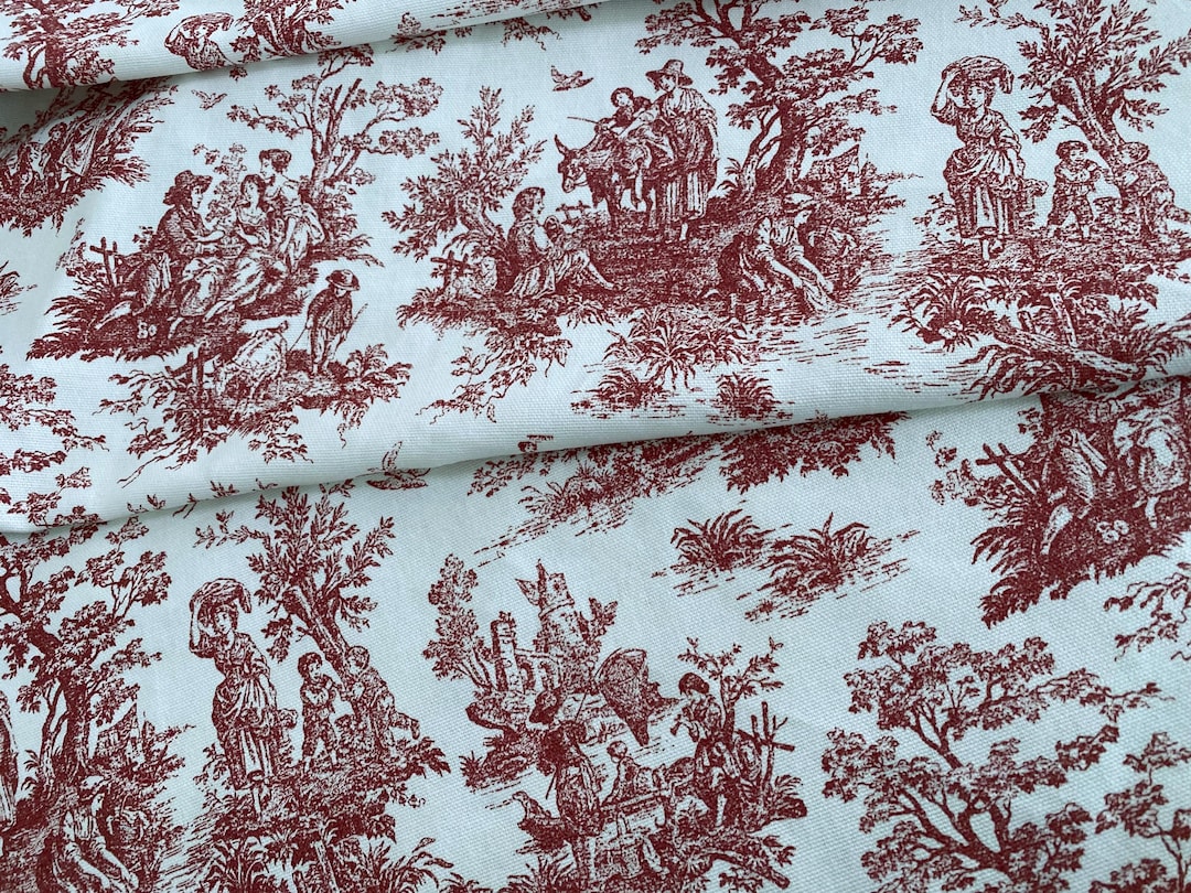 Red Toile Curtains French Colonial Home Decor Window Treatments Custom ...