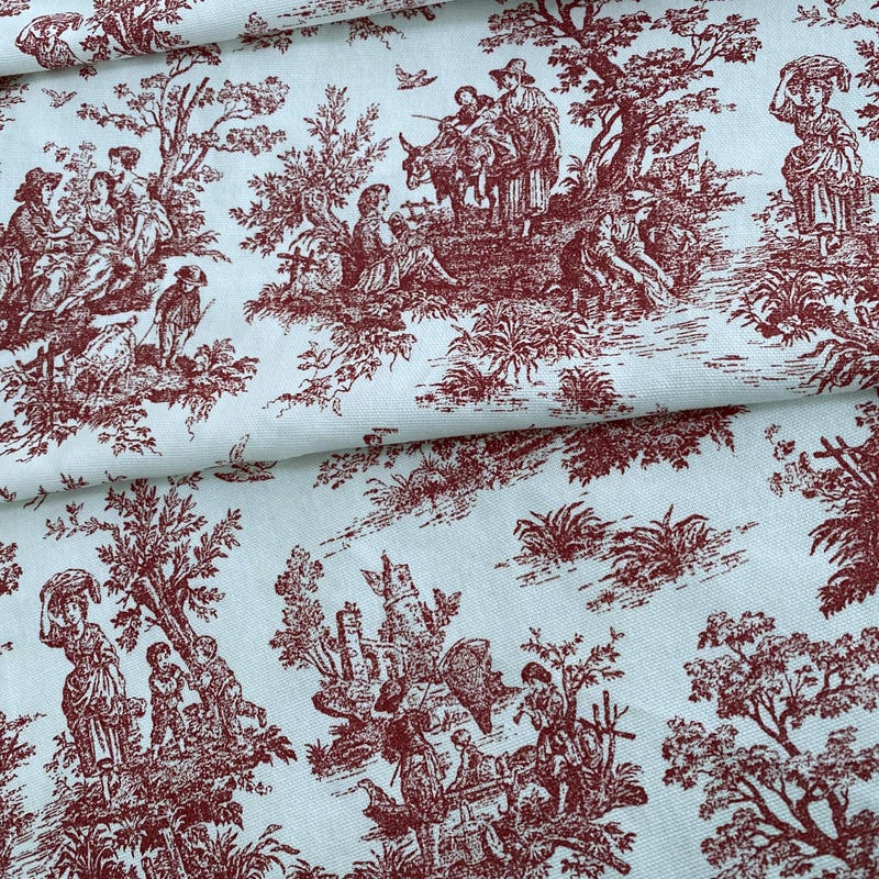 Red Toile Valance - Etsy