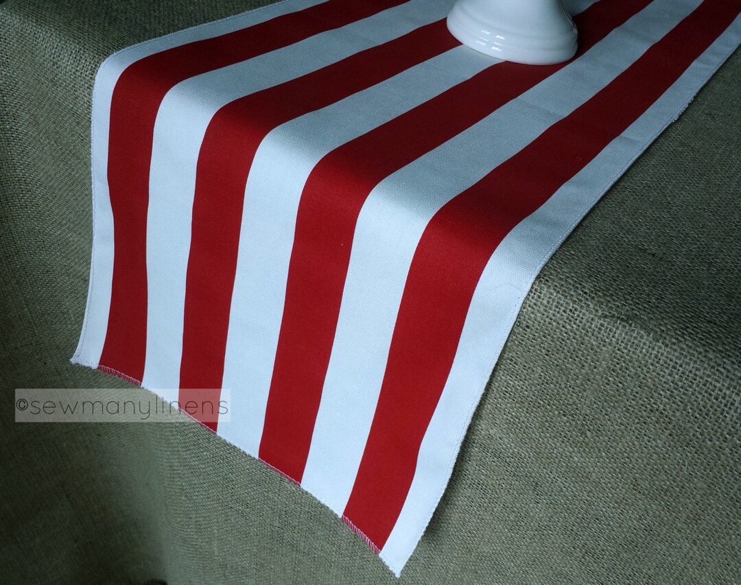 Red Stripe Table Runner Carnival Birthday Centerpiece Circus Theme ...