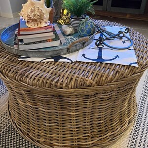 Navy Blue Table Runner Nautical Home Decor Coastal Living Anchor Decor ...