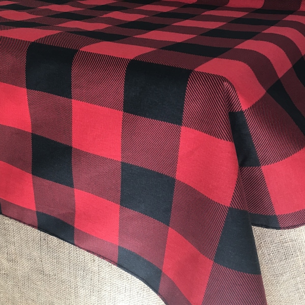 Red Plaid Tablecloth - Etsy