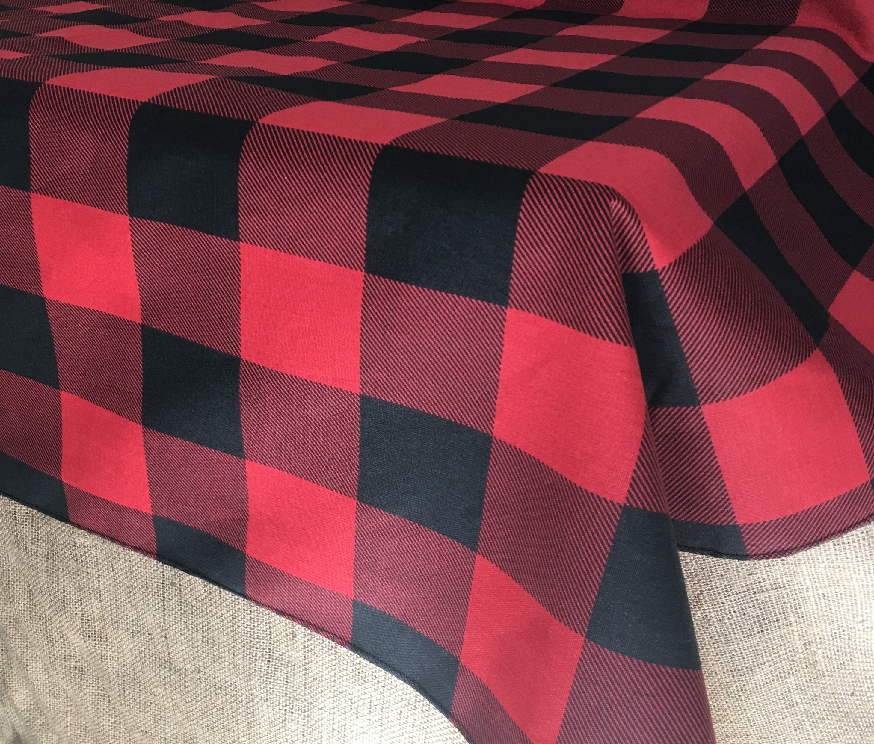 Black and Red Plaid Tablecloth Table Cover Buffalo Check Table - Etsy