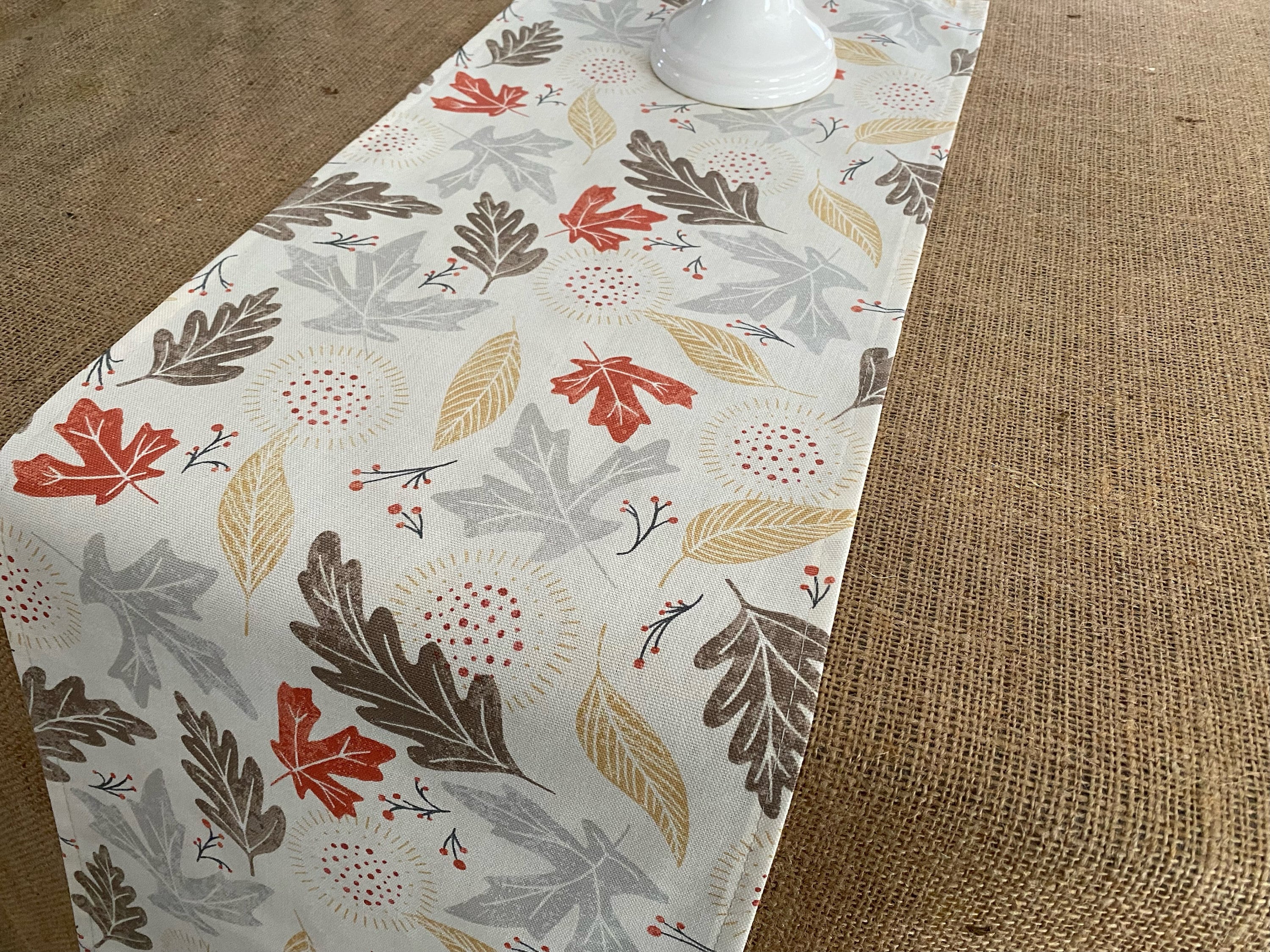 Autumn Leaves Table Runner Orange Brown Fall Vine Home Decor Fall Table ...