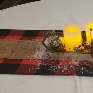 Red and Black Plaid Table Runner Buffalo Check Centerpiece Lumberjack ...