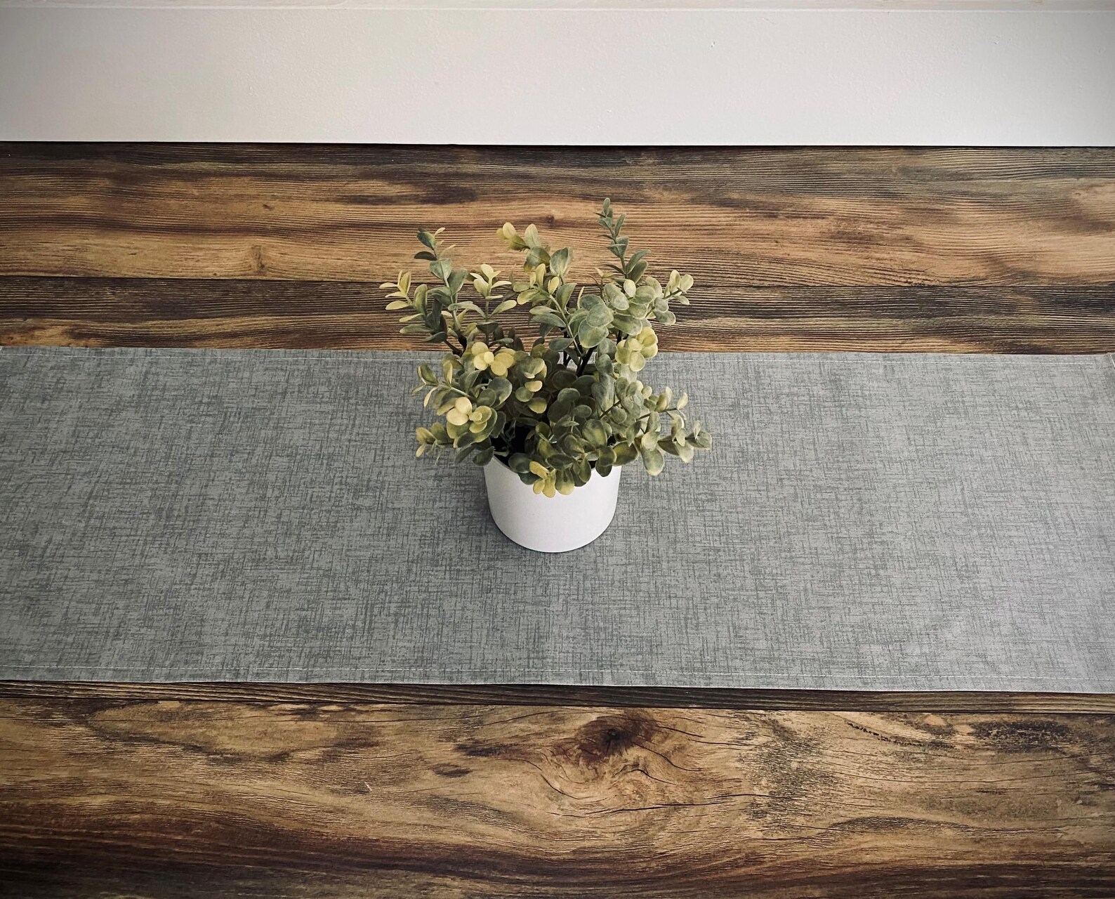 Solid Gray Table Runner Storm Ash Dining Room Linens Modern Minimalist ...
