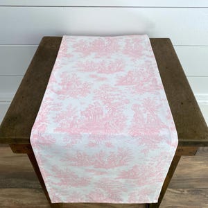 Light Pink Toile Table Runner Table Centerpiece Traditional Table ...