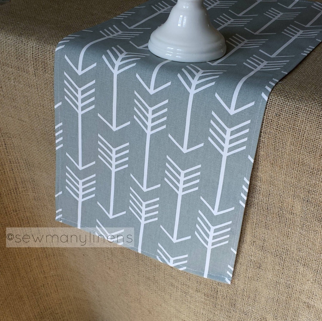 Gray Table Runner Arrow Archery Rustic Home Decor Table Centerpiece ...