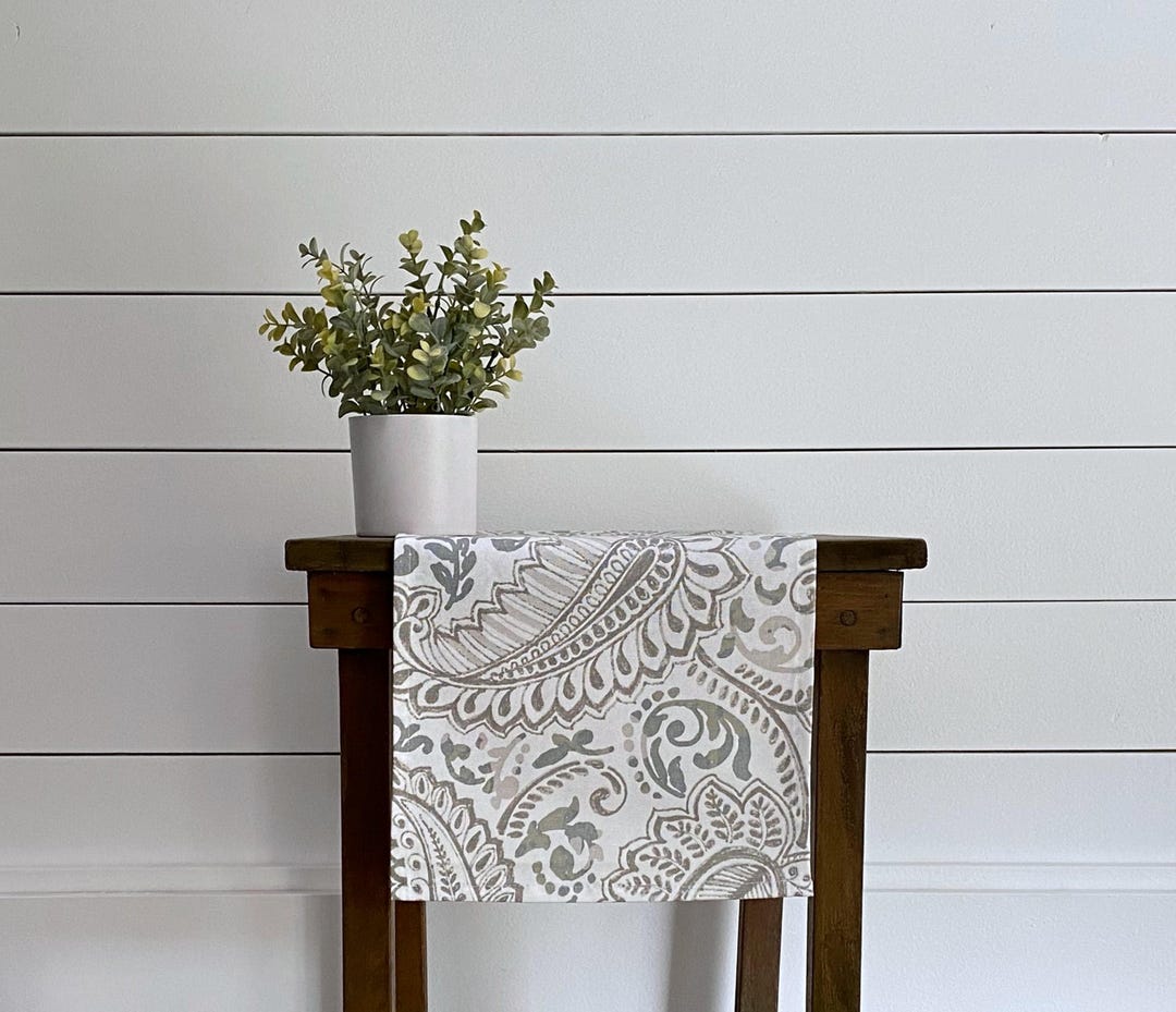 Tan Beige Gray Table Runner Taupe Autumn Fall Home Decor Kitchen Dining ...