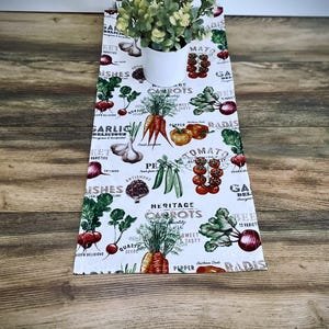 Fresh Vegetables Table Runner Kitchen Home Decor Colorful Garden Linens ...