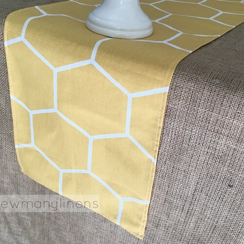 Yellow Table Runner Honeycomb Pattern Runner Home Decor Dining - Etsy