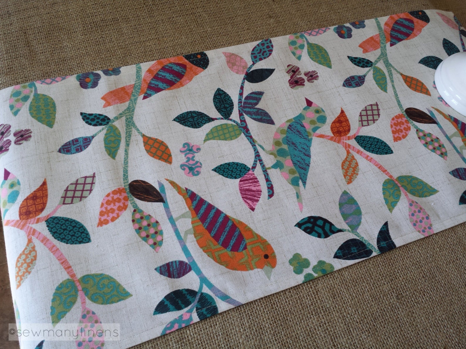 Bird Table Runner Colorful Table Runner Vintage Shabby Chic - Etsy