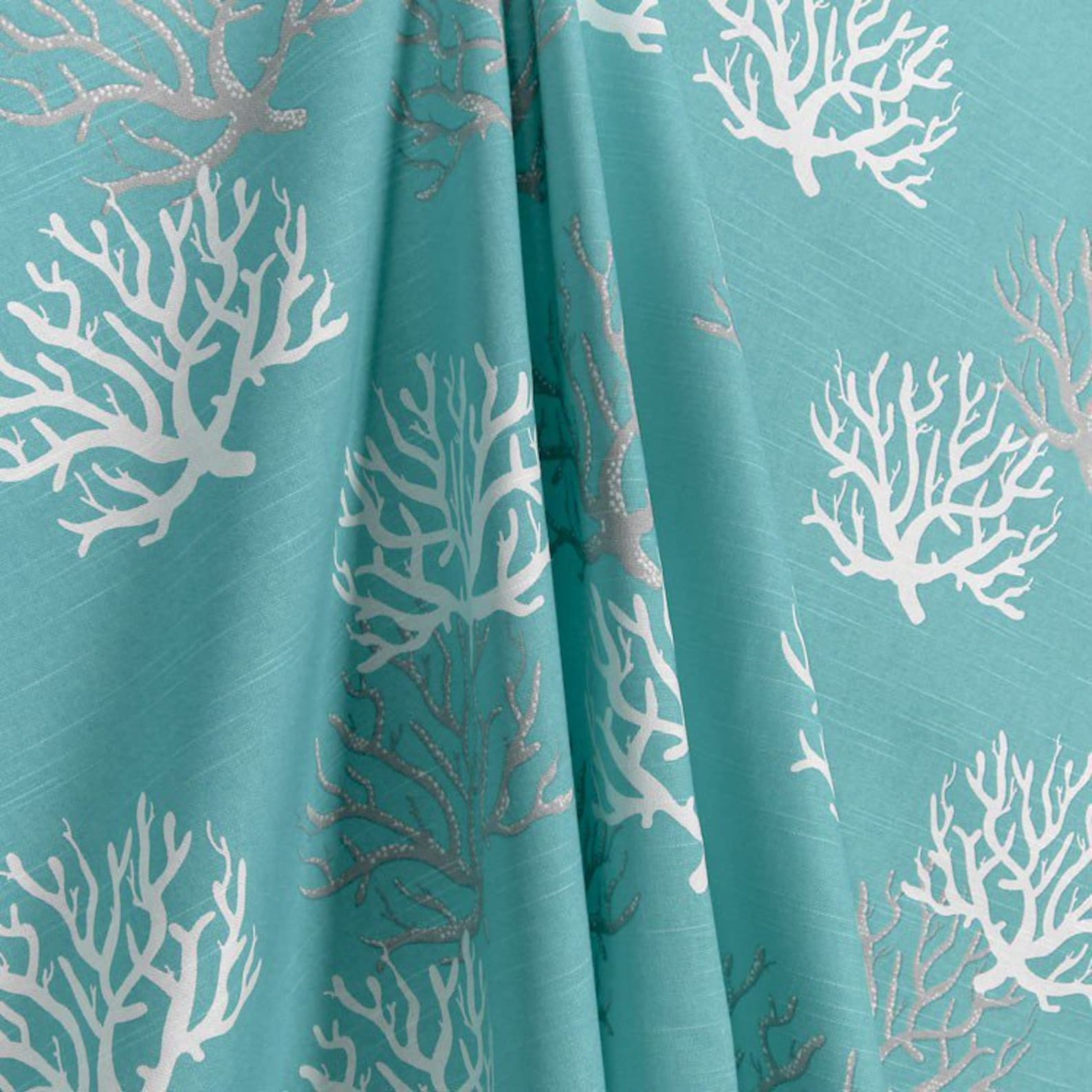Aqua Blue Curtains Nautical Panels Coastal Living Window Treatments ...
