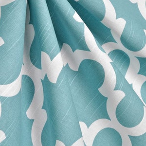 Aqua Blue Table Runner Quatrefoil Moroccan Centerpiece Boho Dining Room ...